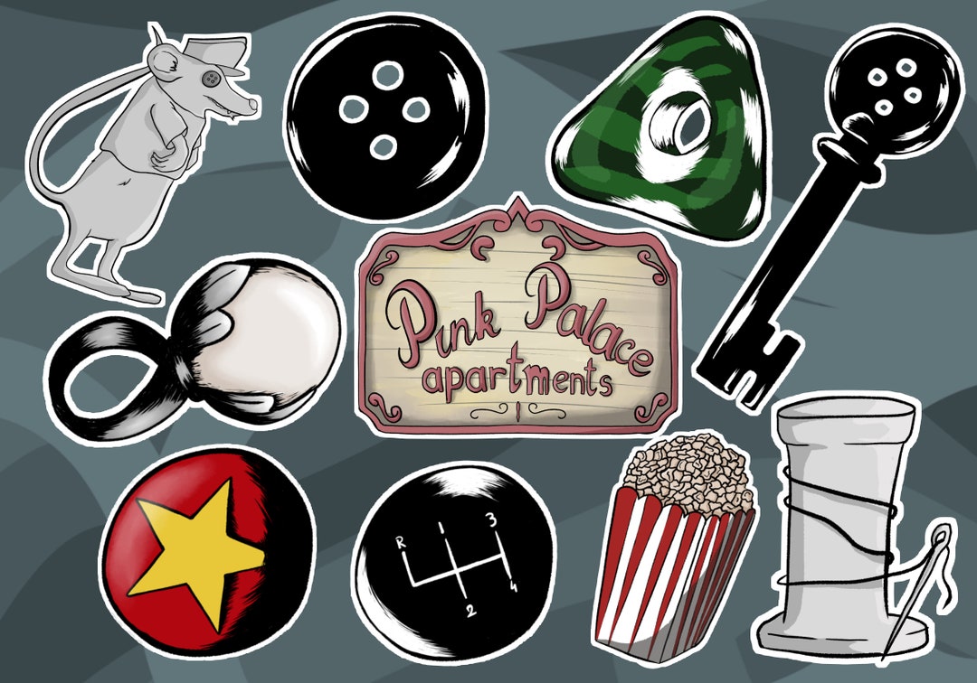 Pegatinas autoadhesivas Inspiradas en el mundo de Coraline // diseño ...