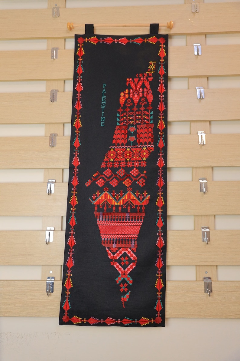 Embroidery of the Map of Palestine Hanger With National Touch - Etsy