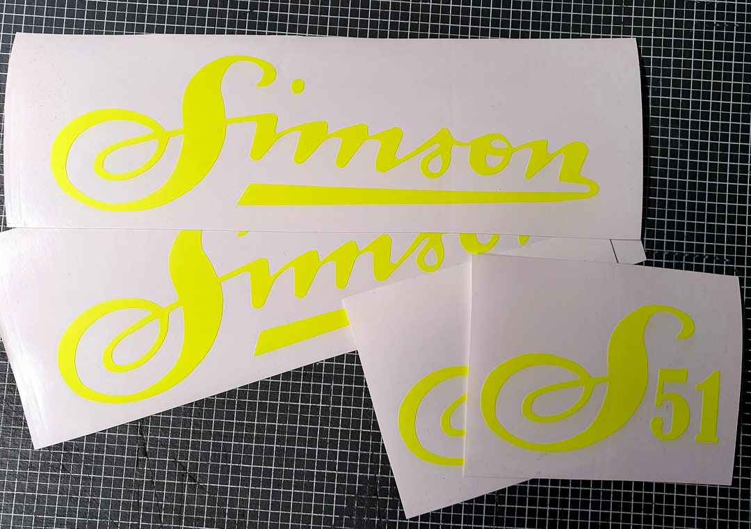 Simson S51 Set of 4 Yellow Lettering Sticker Old Lettering - Etsy