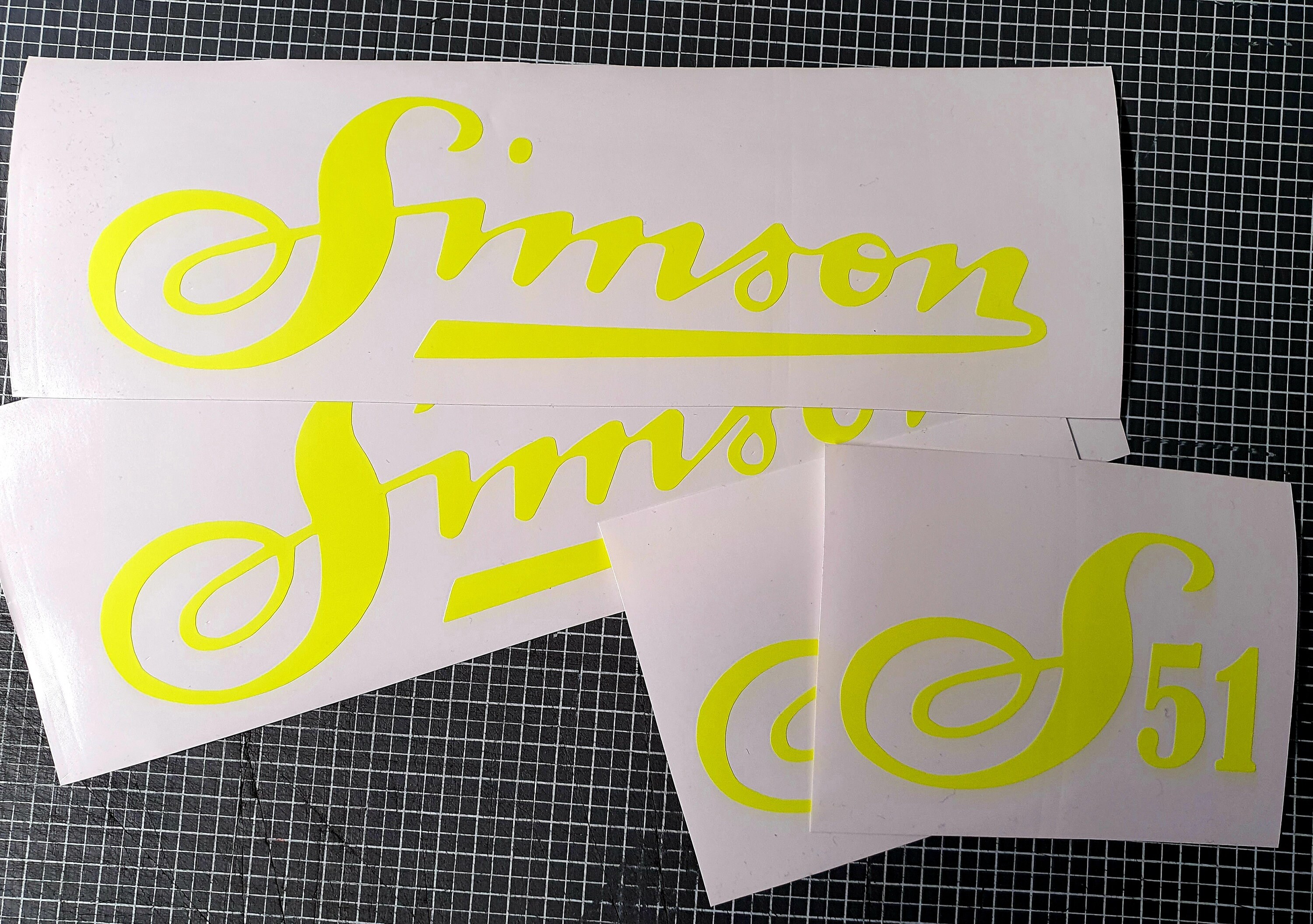 Simson S51 Set of 4 Yellow Lettering Sticker Old Lettering - Etsy
