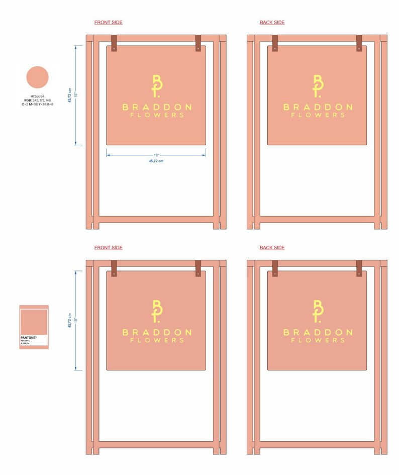 RAL Colored A Frame Sidewalk Sandwich Sign Board Free Logo - Etsy