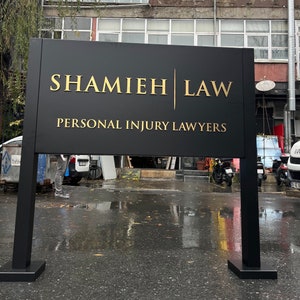 Upright Standing Post Sign With Gold Wording or Company Logo for ...