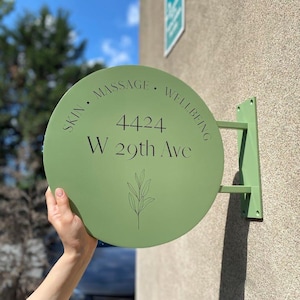 Round Double Sided Sign - Custom Blade Sign - Store Front Wall Sign ...