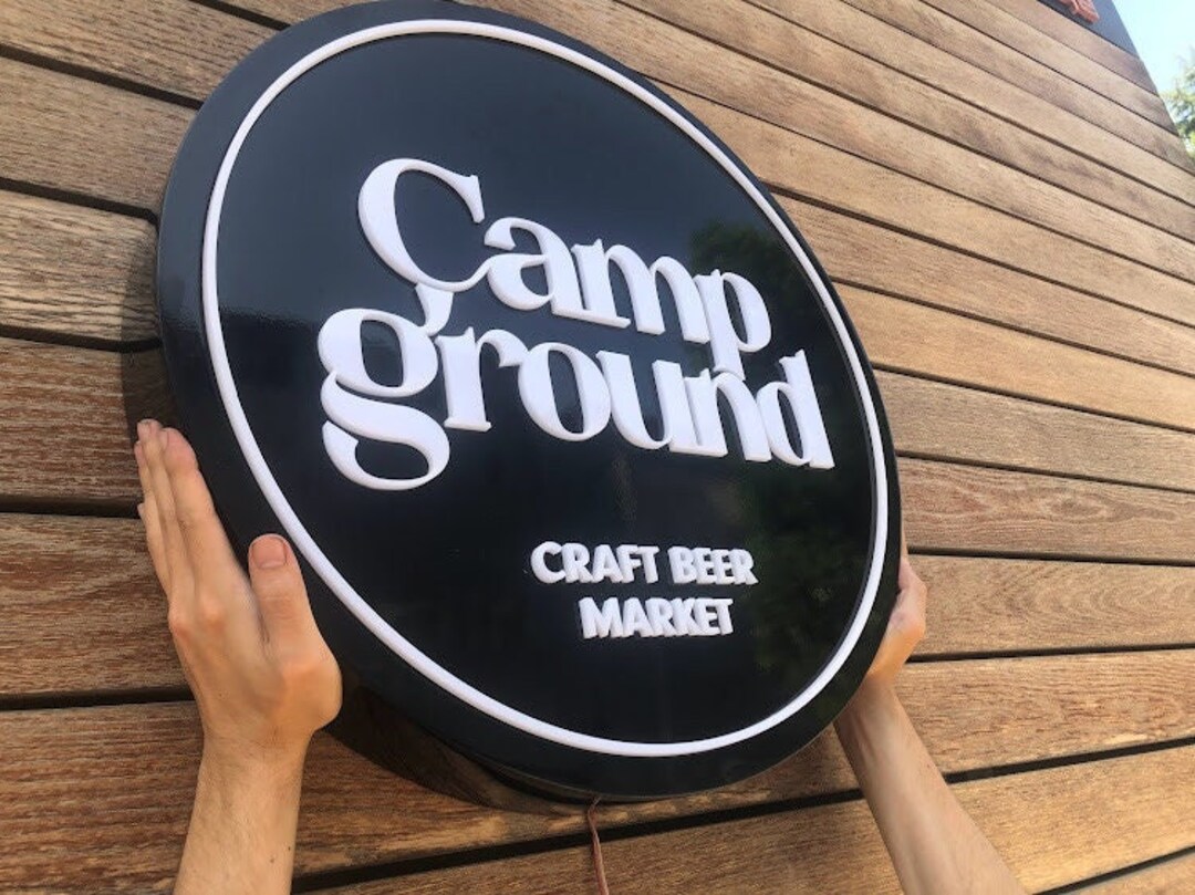 Round Wall Sign Custom Made Store Sign, Light Box, - Etsy