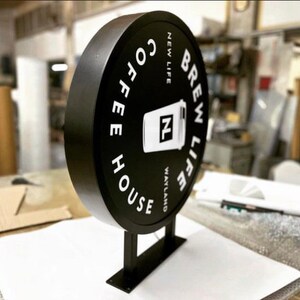 Round Wall Sign Custom Made Store Sign, Light Box, - Etsy