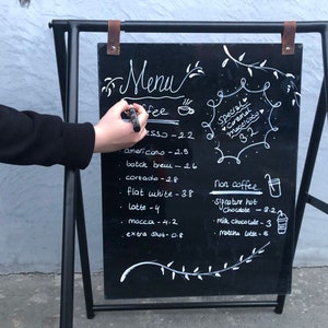 Chalkboard A Frame Sandwich Drawable Erasable Metal Sidewalk Sign ...