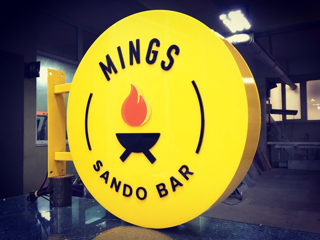 Custom Illuminated Blade Sign - Waterproof Double Sided Outdoor Sign ...