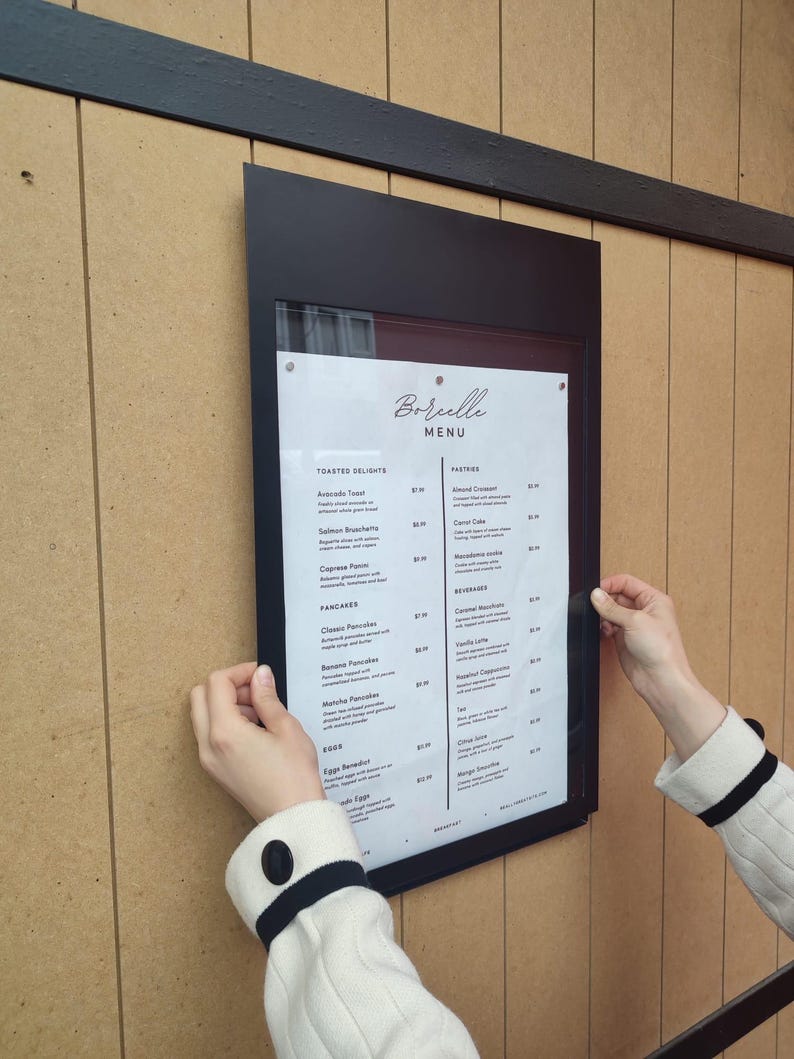 Magnetic Wall Mounted Menu Board: Restaurant Display Case - Etsy