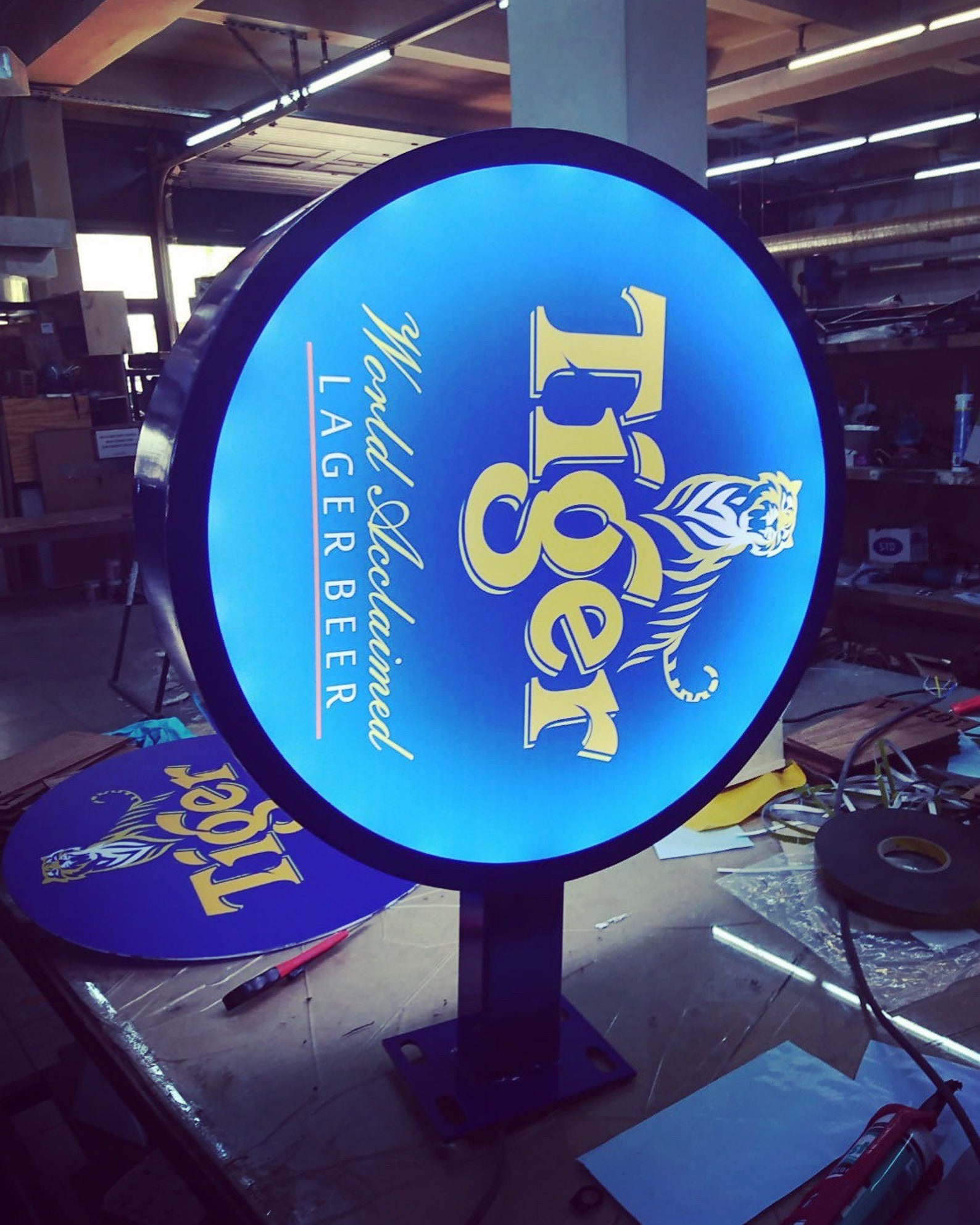 Custom Illuminated Blade Sign: Double Sided LED Logo, Storefront Sign ...