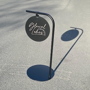 Customizable Metal Round Standing Sign: Double Faced Pavement Sign - Etsy
