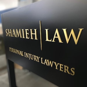 Upright Standing Post Sign With Gold Wording or Company Logo for ...