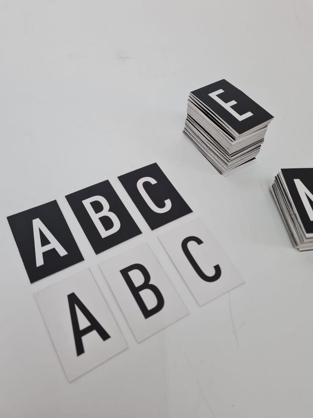 Double Sided Letter Number Cards - Paper Alphabet Cards - Cellophane ...