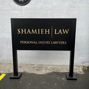 Upright Standing Post Sign With Gold Wording or Company Logo for ...