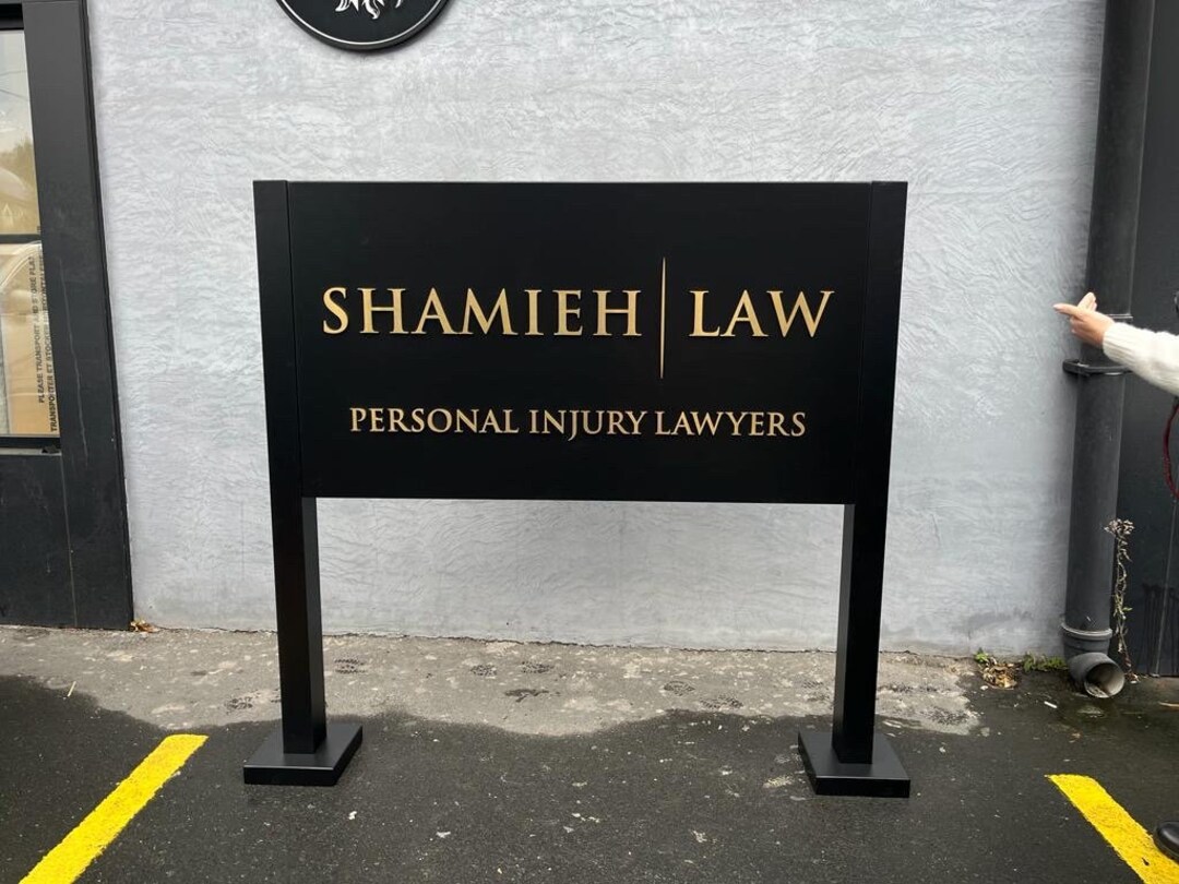 Upright Standing Post Sign With Gold Wording or Company Logo - Etsy