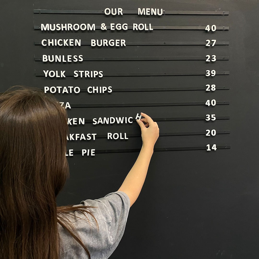 Magnet Letters Board - Cafe Menu Display Board - Wall Mounted Menu ...