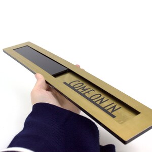 Open/closed Sign- Gold Stainless Steel, Black or White Sign ...