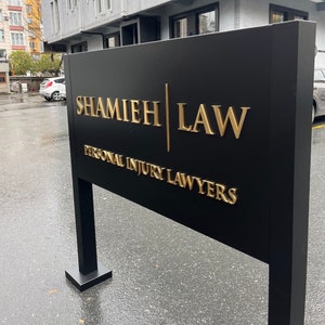Upright Standing Post Sign With Gold Wording or Company Logo for ...