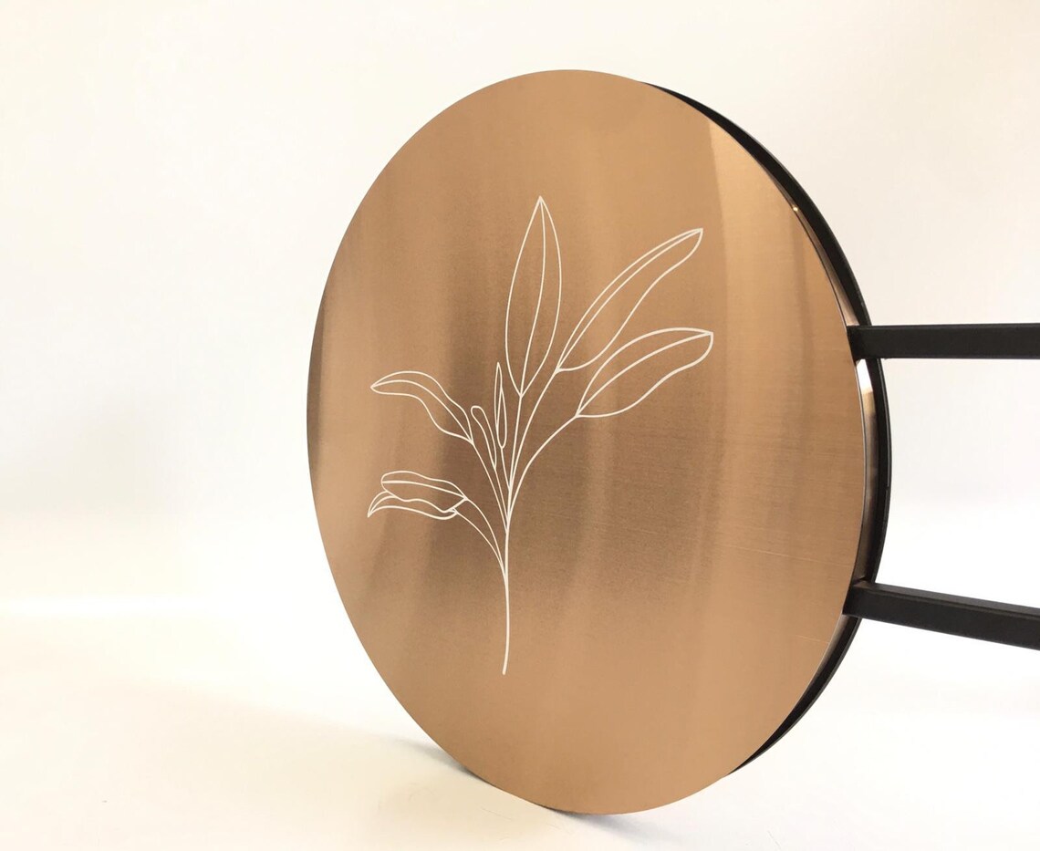 Round Blade Sign Bronze and Gold Stainless Steel - Etsy