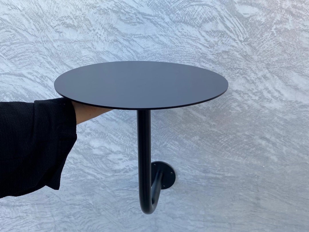 Wall Mounted Round Table - Mounted Cafe Table - Home Office Desk ...