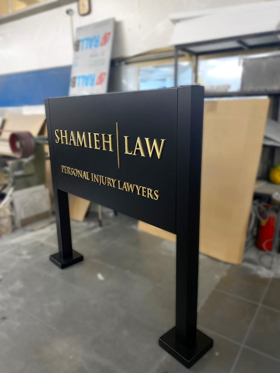 Upright Standing Post Sign With Gold Wording or Company Logo for ...