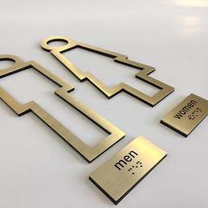 Personalized Wayfinding Pictograms and Name Signs- Gold Stainless Steel ...