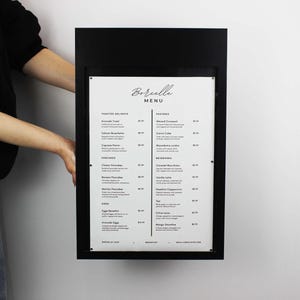Magnetic Wall Mounted Menu Board: Restaurant Display Case - Etsy