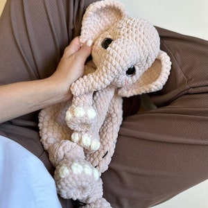 Elephant Lovey CROCHET PATTERN. Amigurumi Tutorial for Plush Snuggler ...