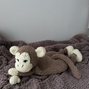 Monkey Snuggler Toy Jungle Nursery Decor Monkey Lovey Toddler Snuggler ...