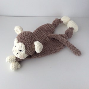 Monkey Snuggler Toy Jungle Nursery Decor Monkey Lovey Toddler Snuggler ...