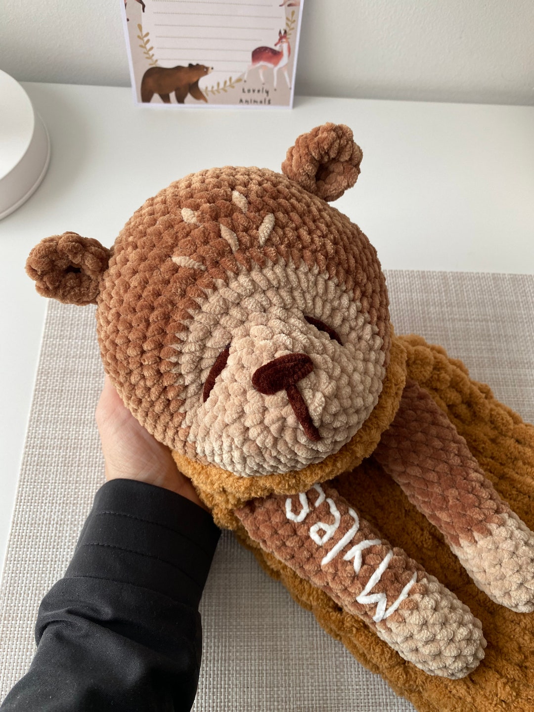 Crochet Plush Bear Snuggler. Amigurumi Teddy PJ Bag. Super Soft Cuddly ...