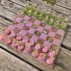 Floard Chess Board, Flower Chess Board Set, Butterfly Chess Board, Made ...