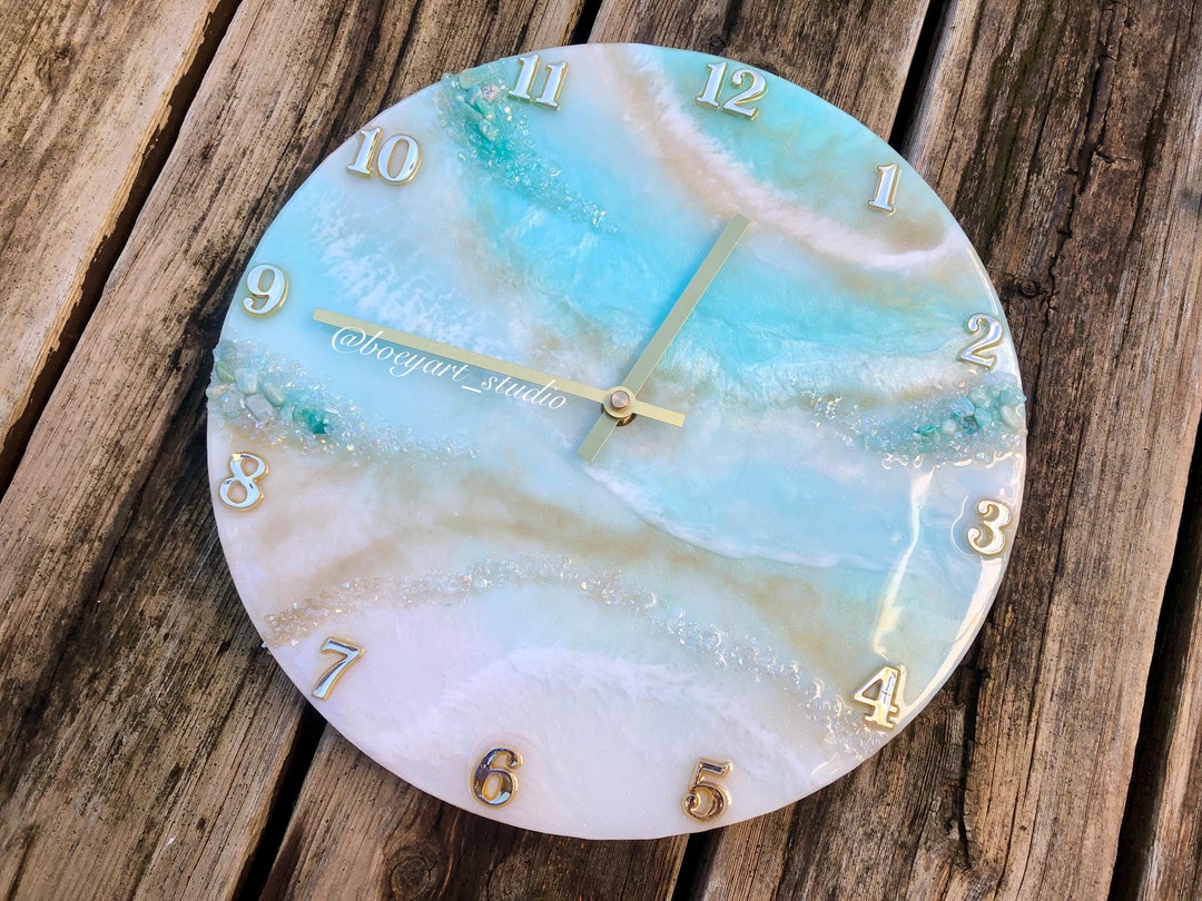 Geode Crystal Clock, Handmade Resin Clock, Crystal Clocks, House ...