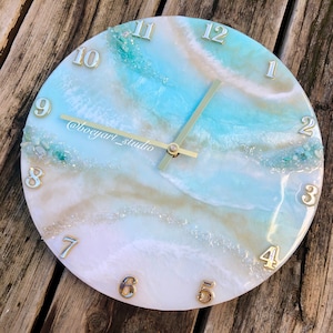 Geode Crystal Clock, Handmade Resin Clock, Crystal Clocks, House ...