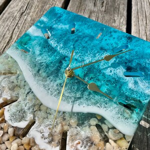 Ocean Clock (made-to-order), Handmade Resin Clock, Beach Clocks, House ...