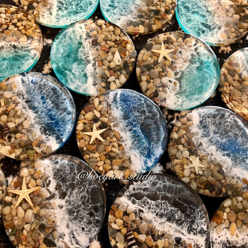 Resin Beach Coasters - Etsy