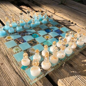 Floral Chess Board, Flower Chess Board Set, Resin Chess Board - Etsy