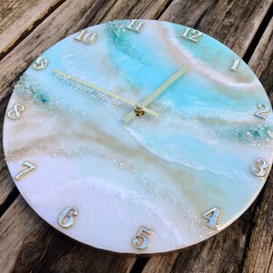 Geode Crystal Clock, Handmade Resin Clock, Crystal Clocks, House ...