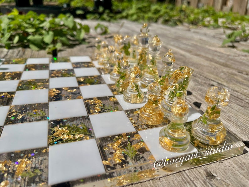 Plant Chess Board Chess Board Set Resin Chess Board - Etsy