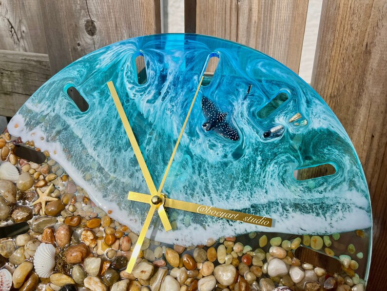 Ocean Clock, Made to Order Resin Clock, Beach Clocks, House Warming ...
