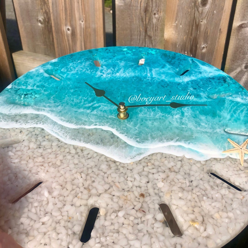 Ocean Clock Handmade Resin Clock Beach Clocks House Warming | Etsy