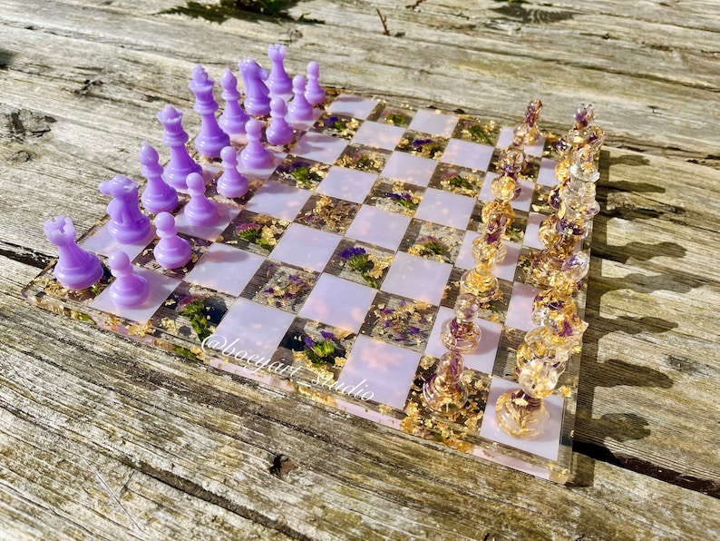 Flower Chess Board Chess Board Set Resin Chess Board - Etsy Canada