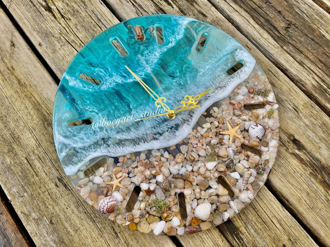Ocean Clock, Made to Order Resin Clock, Beach Clocks, House Warming ...