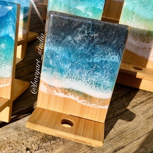 Ocean Phone Stand, Mobile Phone Holder, Resin Art - Etsy