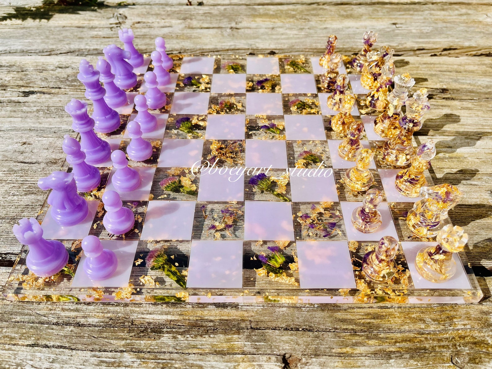 Flower Chess Board Chess Board Set Resin Chess Board - Etsy