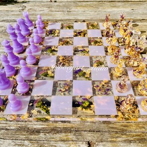 Flower Chess Board, Chess Board Set, Resin Chess Board - Etsy Canada