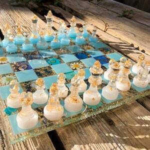 Floral Chess Board, Flower Chess Board Set, Resin Chess Board - Etsy