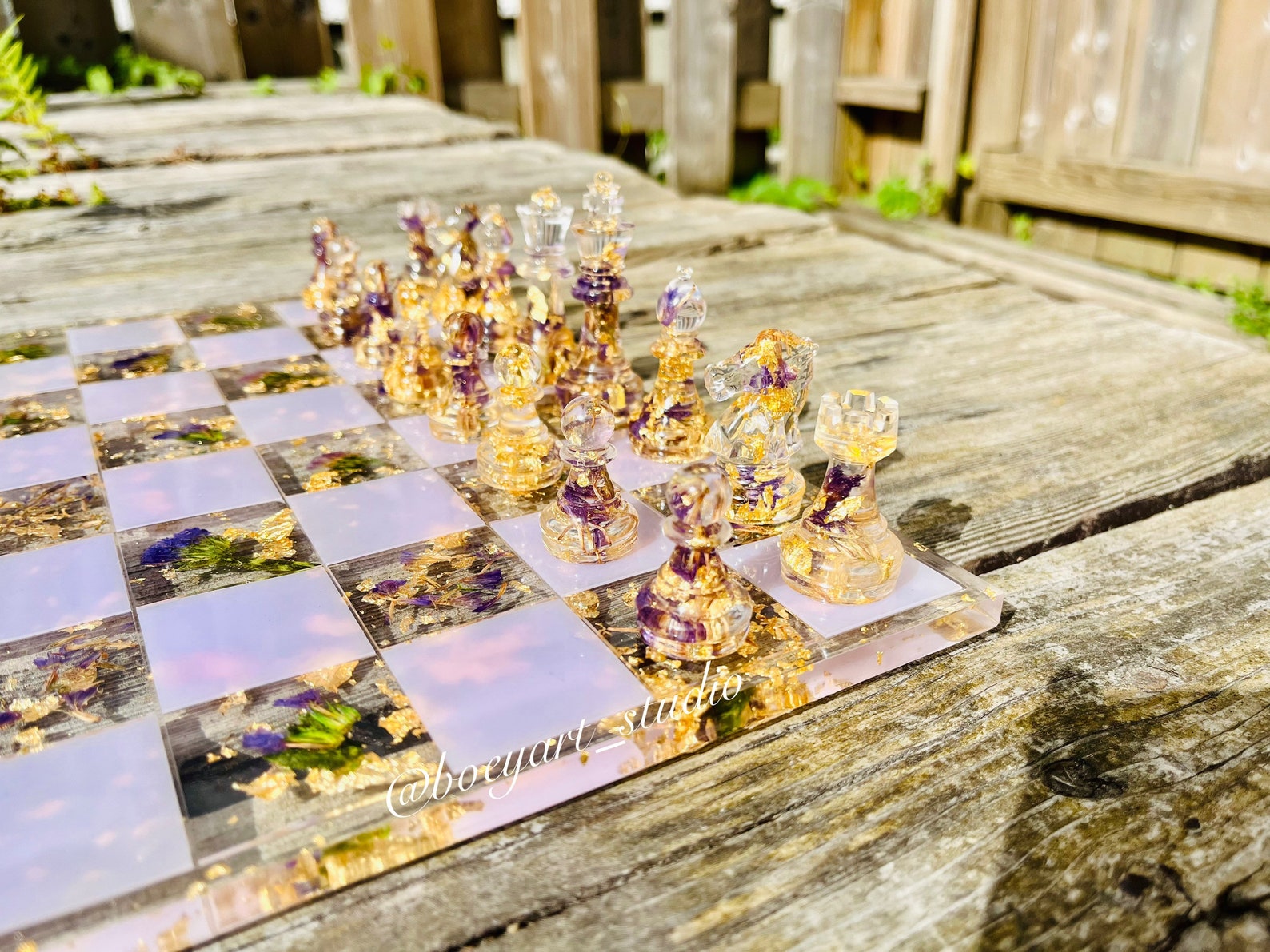 Flower Chess Board Chess Board Set Resin Chess Board - Etsy