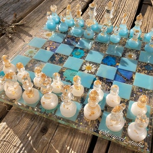 Floral Chess Board, Flower Chess Board Set, Resin Chess Board - Etsy