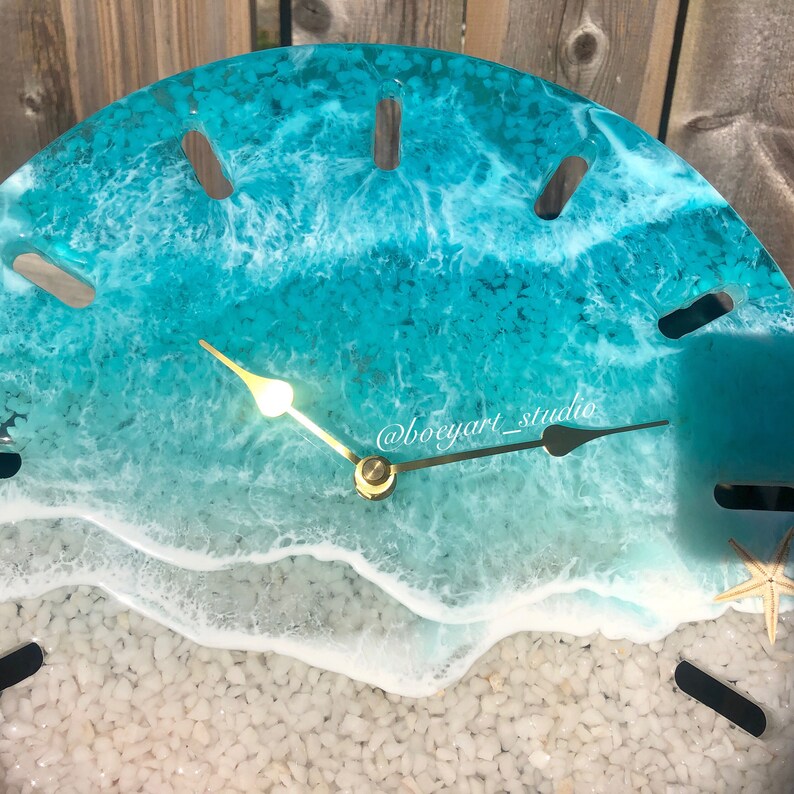 Ocean Clock Handmade Resin Clock Beach Clocks House Warming | Etsy