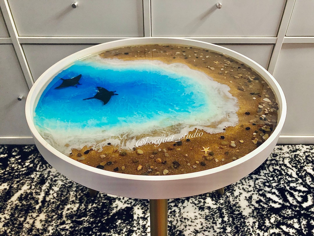 Ocean Table, Manta in Ocean, Nightstand, Coffee Table, Home Decoration ...